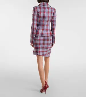VIVIENNE WESTWOOD Panther Gathered Linen Miniskirt - Multicoloured
