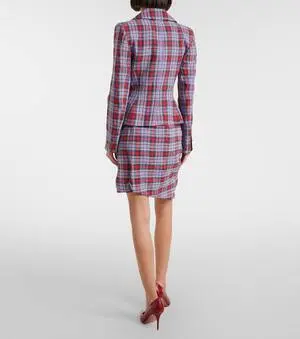 VIVIENNE WESTWOOD Panther Gathered Linen Miniskirt - Multicoloured
