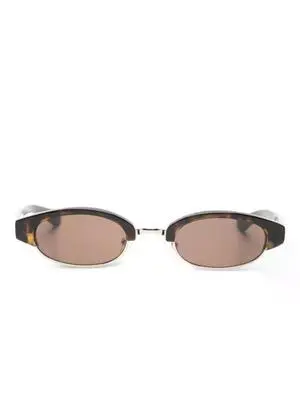 Alexander McQueen Oval-frame Sunglasses - Brown