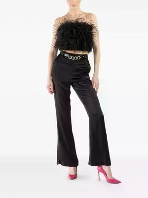 Lapointe Feather Strapless Top - Black