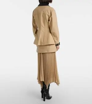 Veronica Beard Patricka Cotton Midi Skirt - Beige