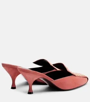 HERBERT LEVINE Bright Idea 70 Embellished Suede Mules