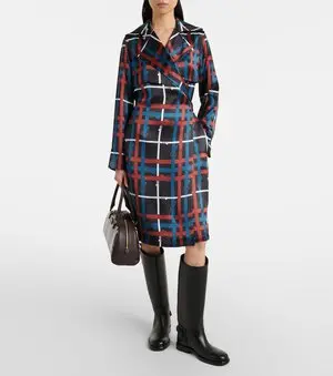Burberry Check Crêpe Wrap Dress
