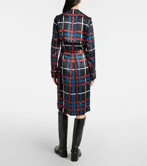Burberry Check Crêpe Wrap Dress