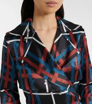 Burberry Check Crêpe Wrap Dress