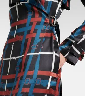 Burberry Check Crêpe Wrap Dress