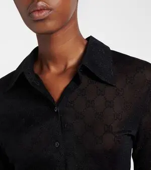Gucci Gg Sheer Lamé Shirt
