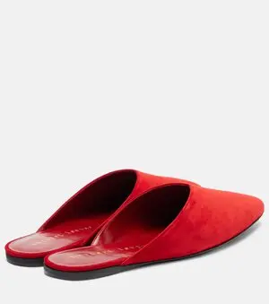 HERBERT LEVINE Suede Mules - Red