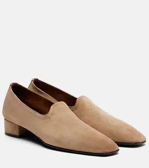 HERBERT LEVINE Soft Touch Suede Loafers - Beige