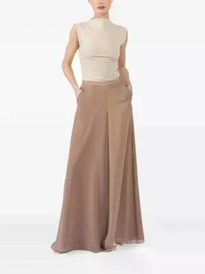 Lapointe Georgette Wide-leg Trousers With Pockets