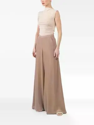 Lapointe Georgette Wide-leg Trousers With Pockets