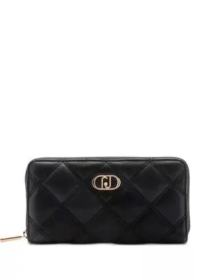 Liu Jo Monogram-plaque Quilted Wallet - Black