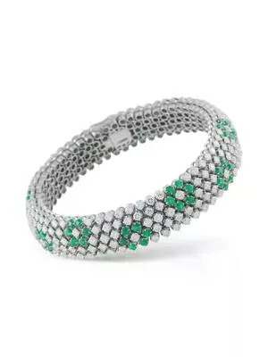 LB EXCLUSIVE Diamond And Emerald White Gold Bracelet - Silver