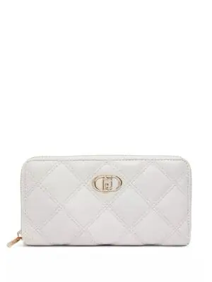 Liu Jo Monogram-plaque Quilted Wallet - Neutrals