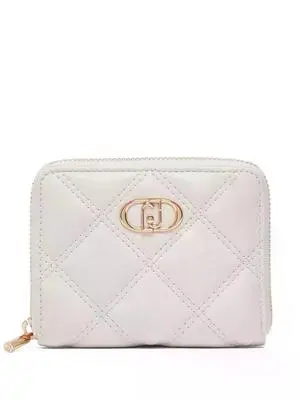 Liu Jo Monogram-plaque Quilted Wallet - Neutrals
