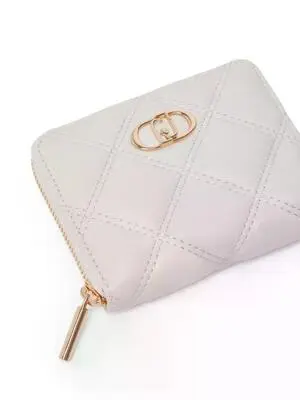 Liu Jo Monogram-plaque Quilted Wallet - Neutrals