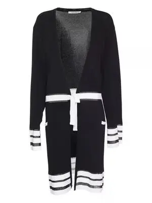 Marina Rinaldi Rib-knit Belted Cardigan - Blue