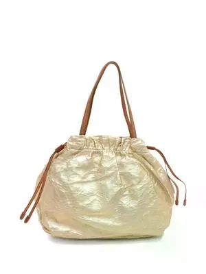 Prada Drawstring Leather Tote Bag
