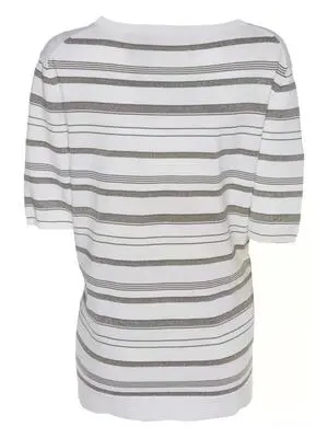 BASLER Striped Scoop-neck T-shirt