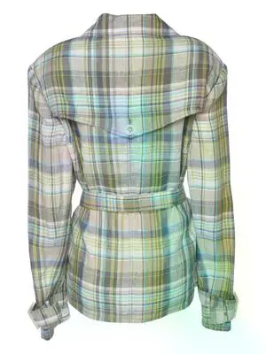 BASLER Checkered Belted Linen Jacket