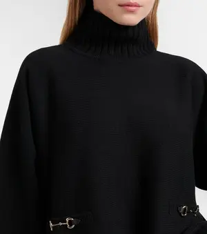 Gucci Horsebit Wool-blend Turtleneck Sweater - Black