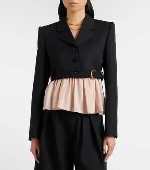 Chloé Cropped Virgin Wool Blazer With Belted Waist