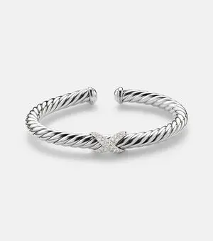 David Yurman Cable Flex Bracelet With Diamonds - Silver
