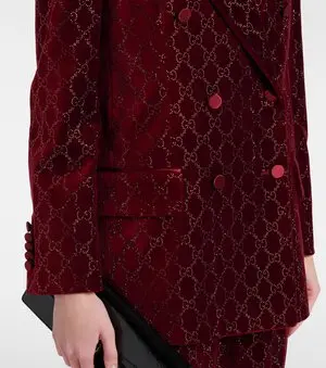 Gucci Gg Embellished Cotton Velvet Blazer