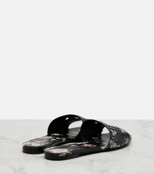 Dolce & Gabbana Floral Leather Slides