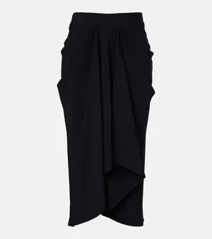 Givenchy Draped Crêpe Cady Midi Skirt