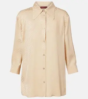 Gucci Interlocking G Striped Silk Shirt