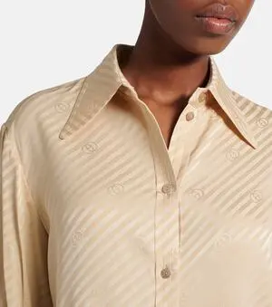 Gucci Interlocking G Striped Silk Shirt