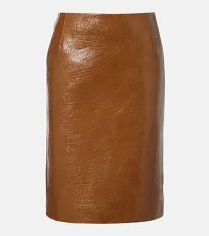 Gucci Embossed Leather Pencil Skirt