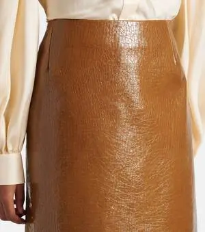 Gucci Embossed Leather Pencil Skirt