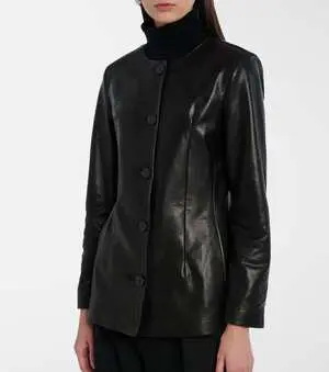 Nour Hammour Maud Leather Jacket - Black