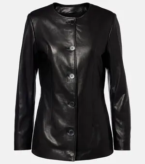Nour Hammour Maud Leather Jacket - Black