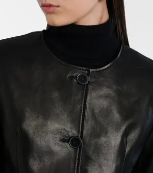 Nour Hammour Maud Leather Jacket - Black