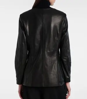 Nour Hammour Maud Leather Jacket - Black