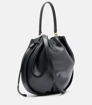 FERRAGAMO Hug Leather Bucket Bag - Black
