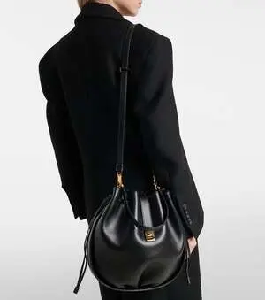 FERRAGAMO Hug Leather Bucket Bag - Black