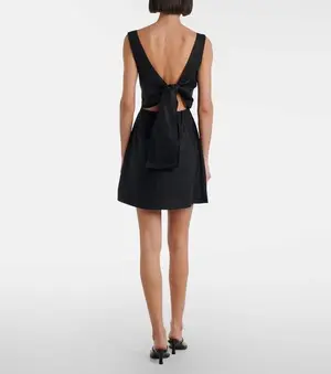 Faithfull The Brand Sofia Linen Mini Dress - Black