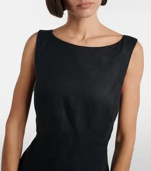 Faithfull The Brand Sofia Linen Mini Dress - Black