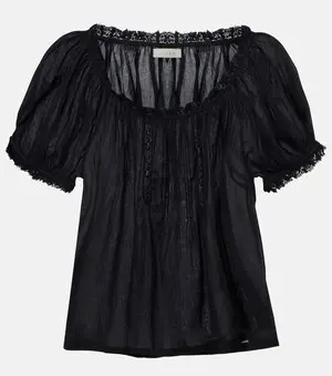 DÔEN Frederica Cotton Voile Top - Black