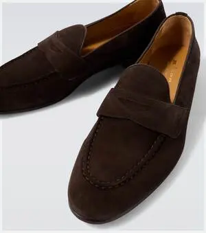 Kiton Suede Penny Loafers