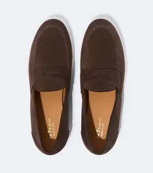 Kiton Suede Penny Loafers