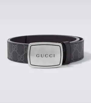 Gucci Gg Supreme Canvas Belt - Black