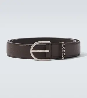 Gucci Script Leather Belt - Brown