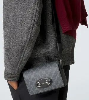 Gucci Gg Supreme Leather-trimmed Canvas Crossbody Bag