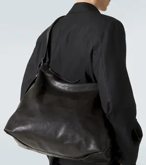 LEMAIRE Belted Leather Shoulder Bag - Brown