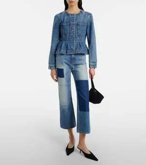 Veronica Beard Patchwork Straight Leg Jeans